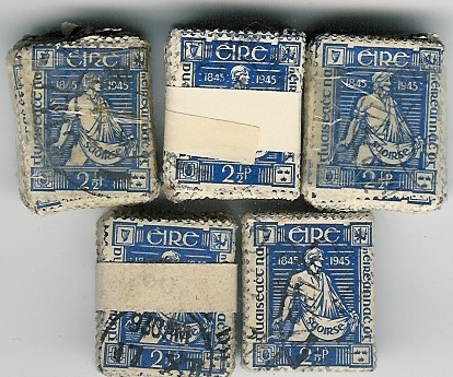 IRELAND 1945 THOMAS DAVIS 2 1/2d BLUE...VINTAGE KILOWARE...500 stamps ...