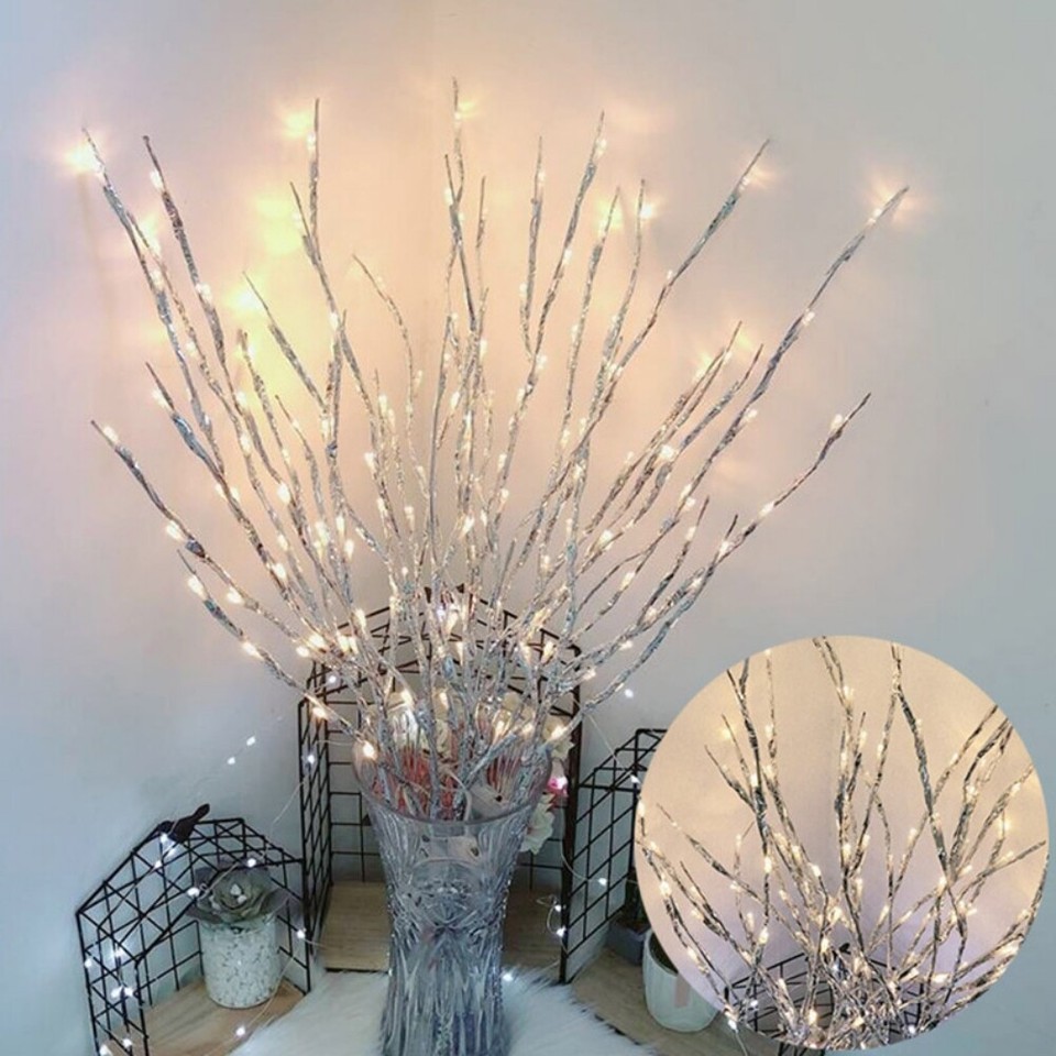 20 LEDs Branches Twig Lights LED Light Up Simulation Tree Christmas ...