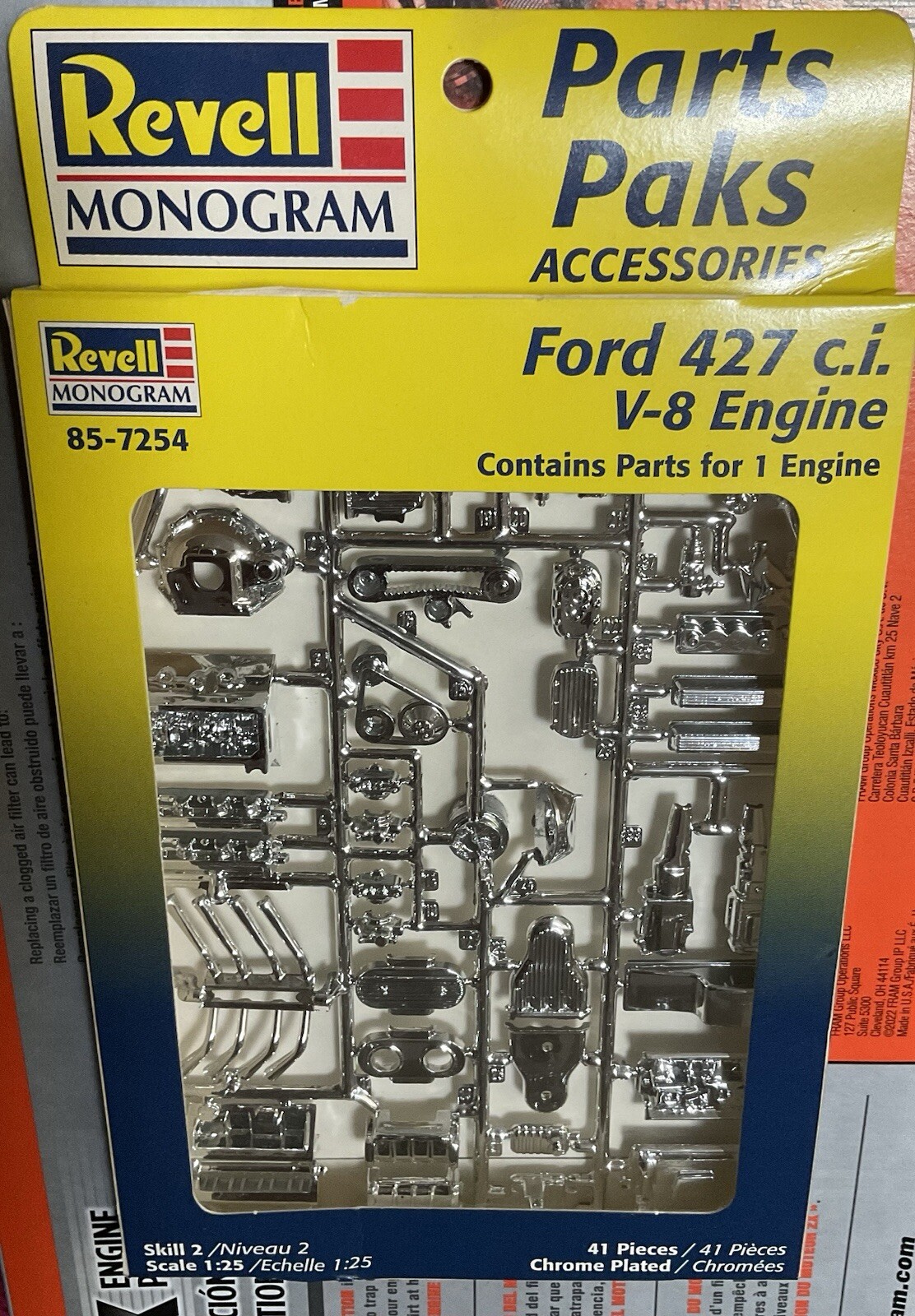 Revell Monogram 1:25 Scale 41 Piece Chrome Parts Pak for Ford 427 V-8 ...
