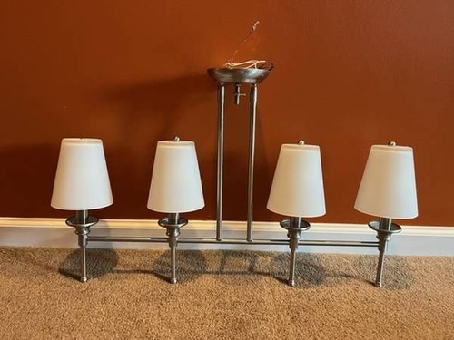 4 light brushed nickel light fixture - local pickup only - silver ...