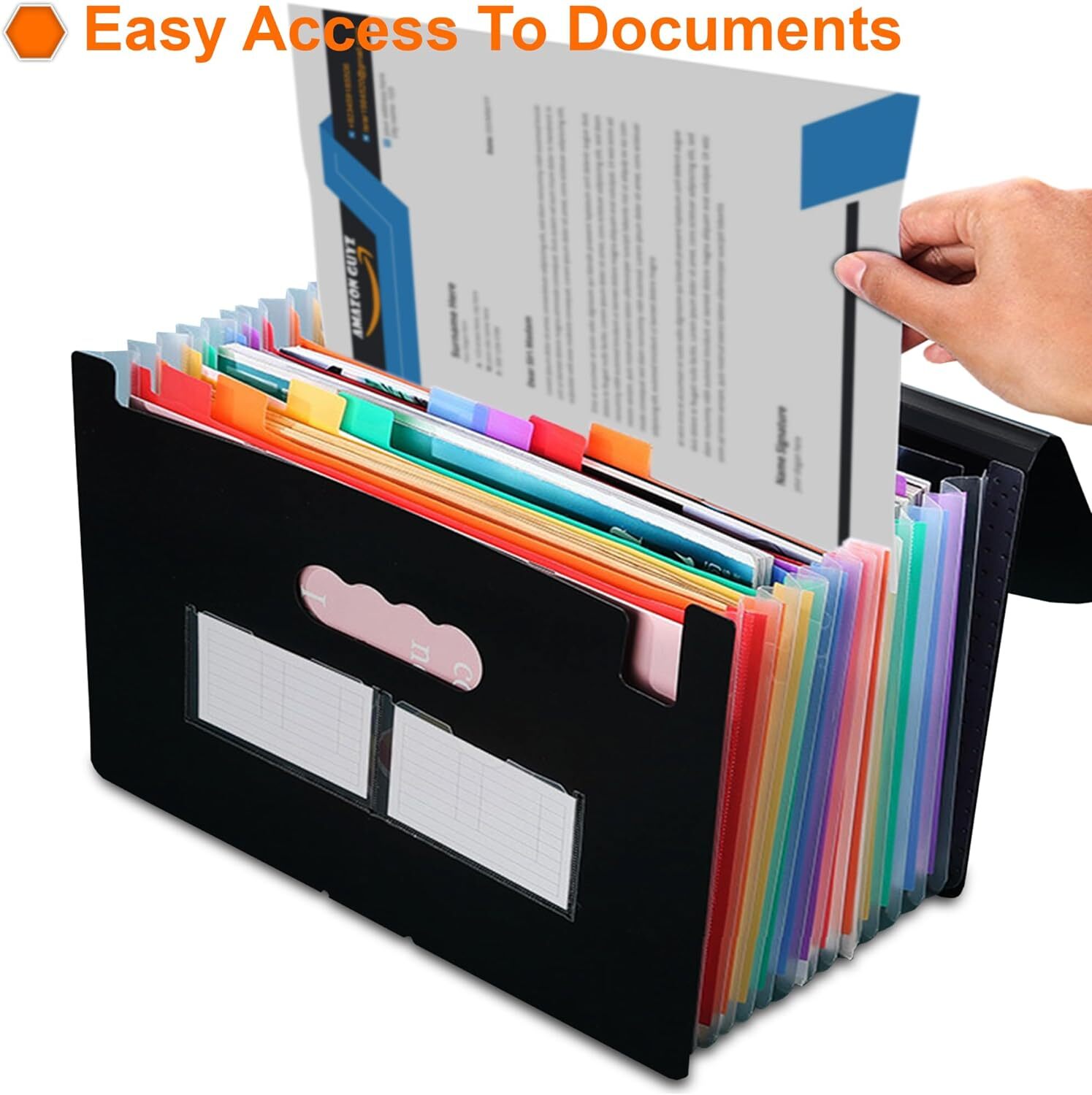 25 Pocket Expanding File Organiser A4 File Holder Paper Document ...