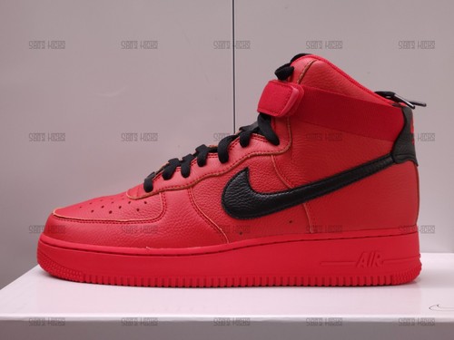 Nike Air Force 1 High Leather ID Red Black Swoosh All Sizes New Classic ...