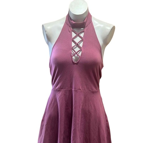 Express pink halter dress | eBay