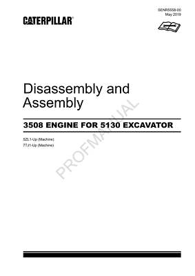 Caterpillar Cat 3508 ENGINE 5130 EXCAVATOR Disassembly Assembly Manual ...