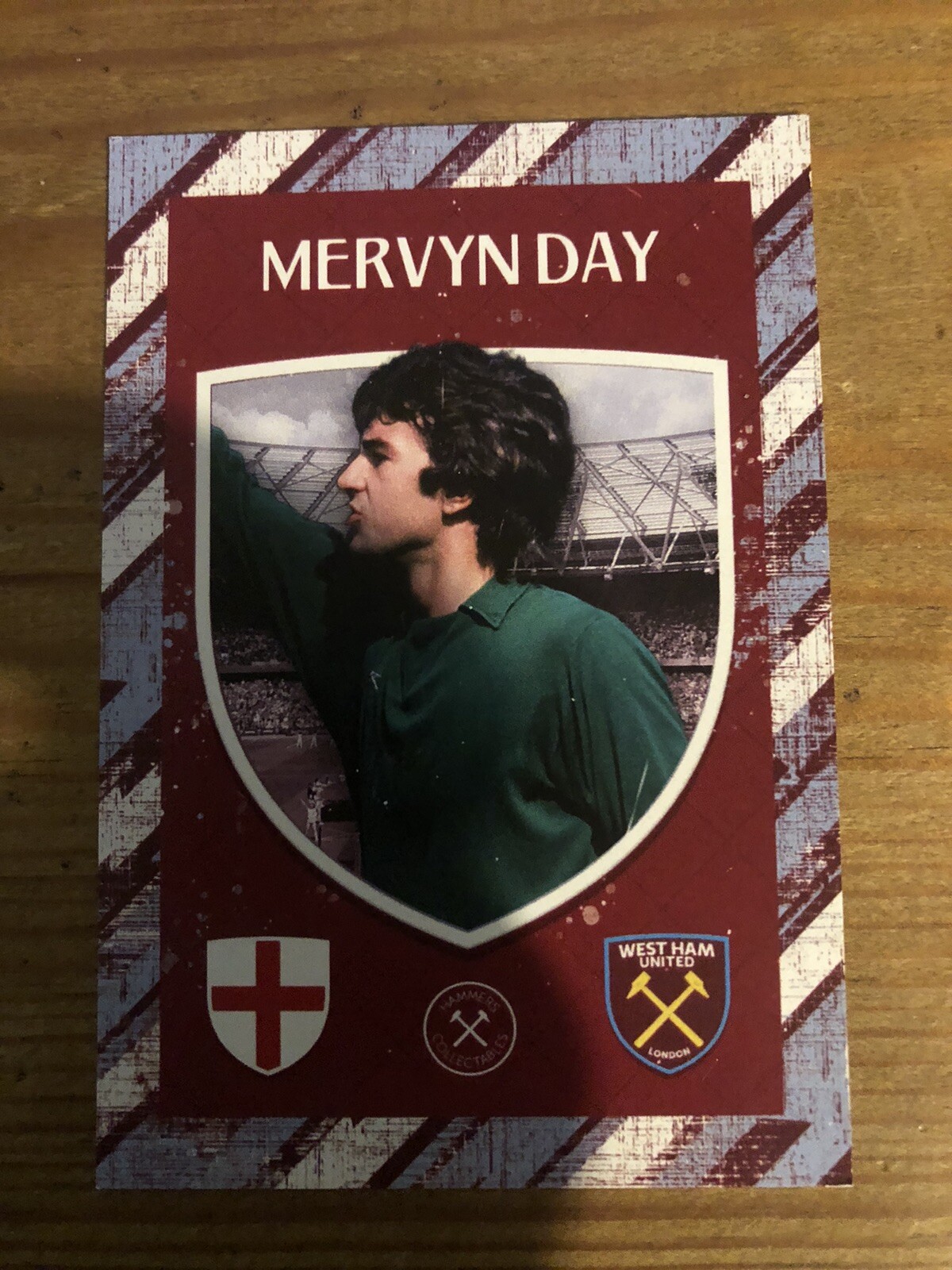West Ham Legend MERVYN DAY on a 2022/23 Hammers Collectable Card - 100% ...