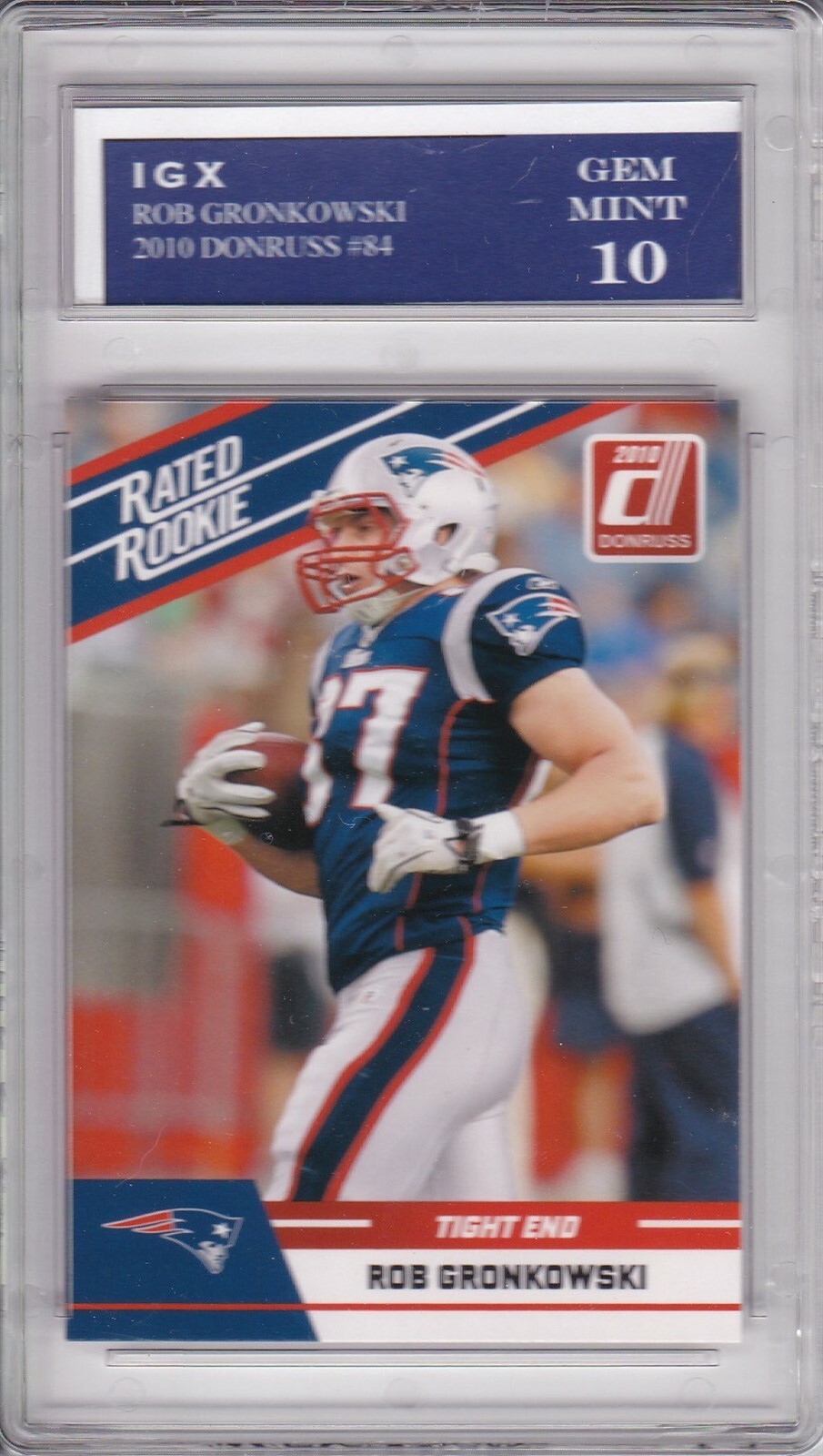 ROB GRONKOWSKI ROOKIE CARD GEM MINT 10 Donruss Football Patriots 2010 ...