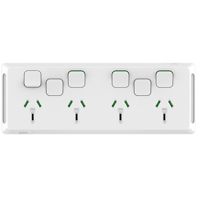 Clipsal Pro Quad Powerpoint 10A + 2 Extra Switches Blank White | P3015 ...