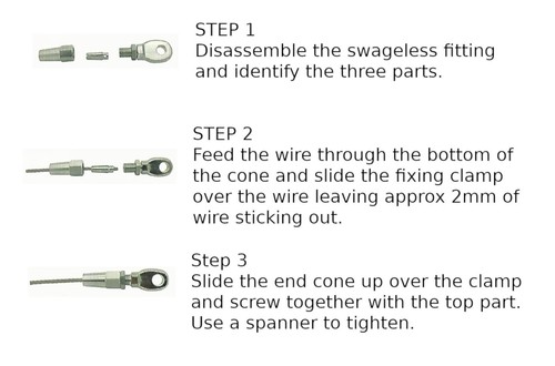 5mm Wire Cable Rope Eye Rigging Terminal Swageless DIY Fitting ...
