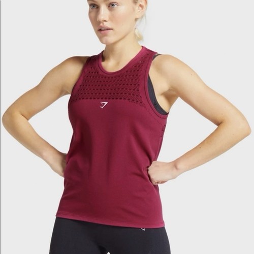 Gymshark Maroon Energy Seamless Loose Tank Top | eBay