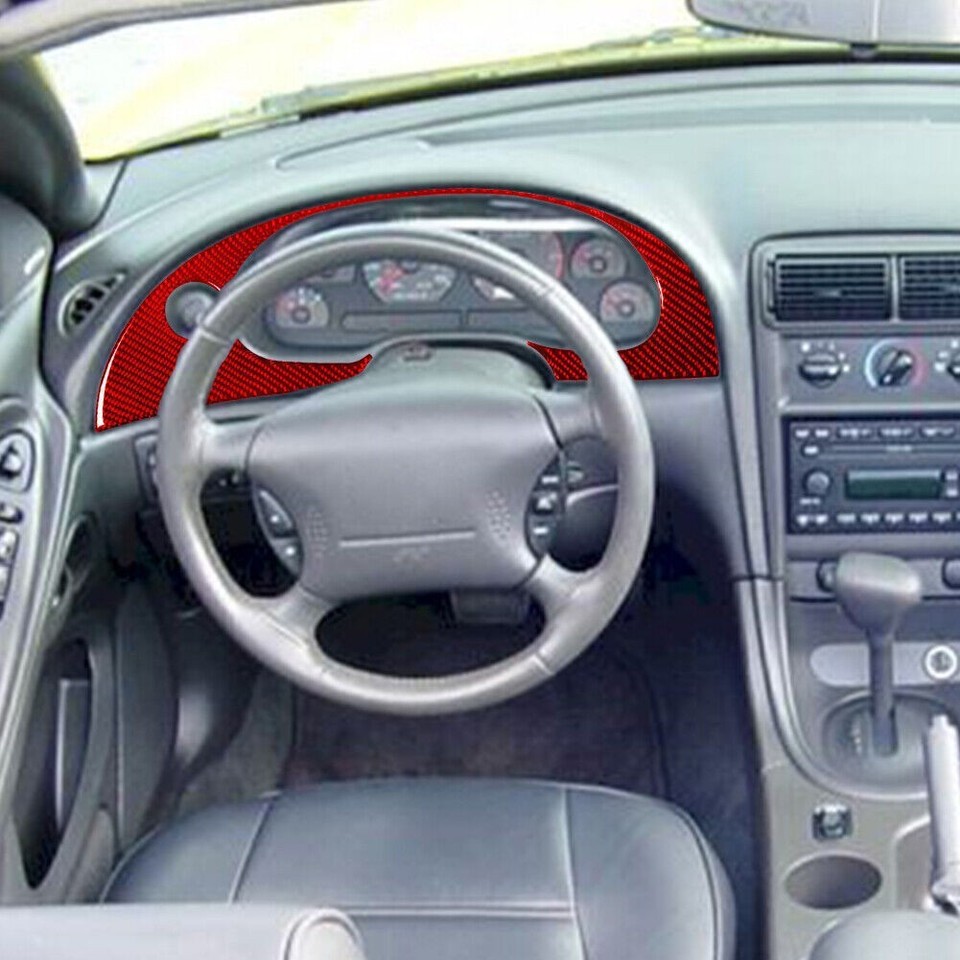 Red Carbon Fiber Speedometer Surround Cover Trim For Ford Mustang ...