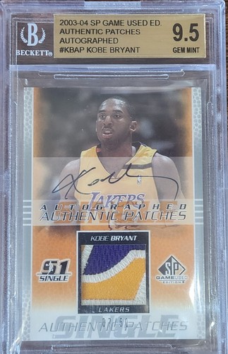 Kobe Bryant 2003-2004 UD SP GAME USED "L" PATCH, ON CARD AUTO /50 GEM MINT!!! | eBay