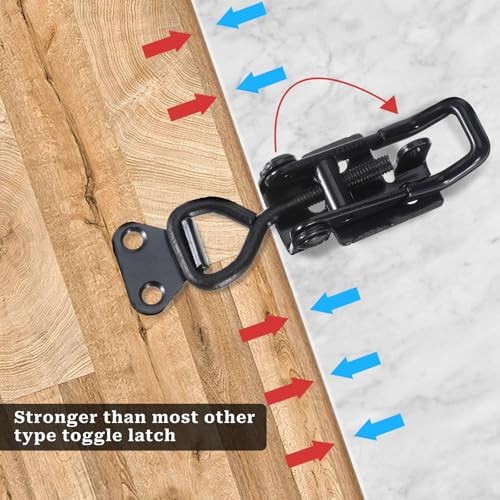 2 PCS Black Toggle Latch Clamp 300lbs Heavy Duty Adjustable Toggle ...