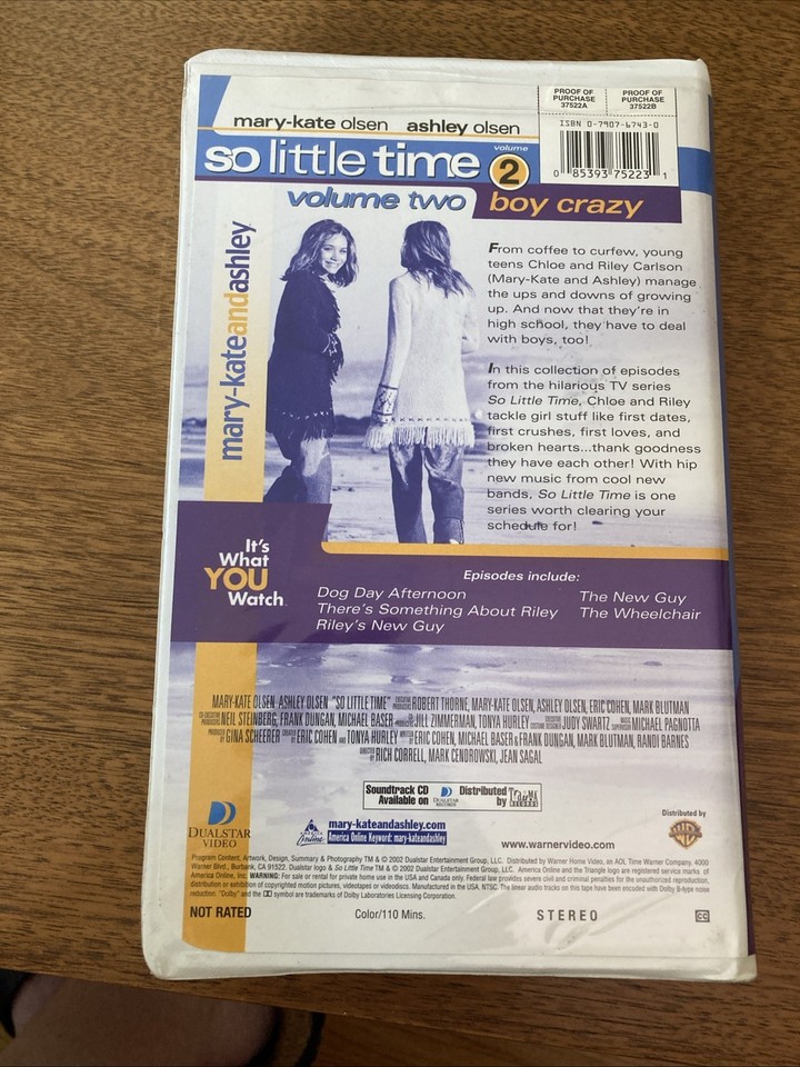 So Little Time Volume Two Boy Crazy VHS 2002 Untested Mary-Kate And ...