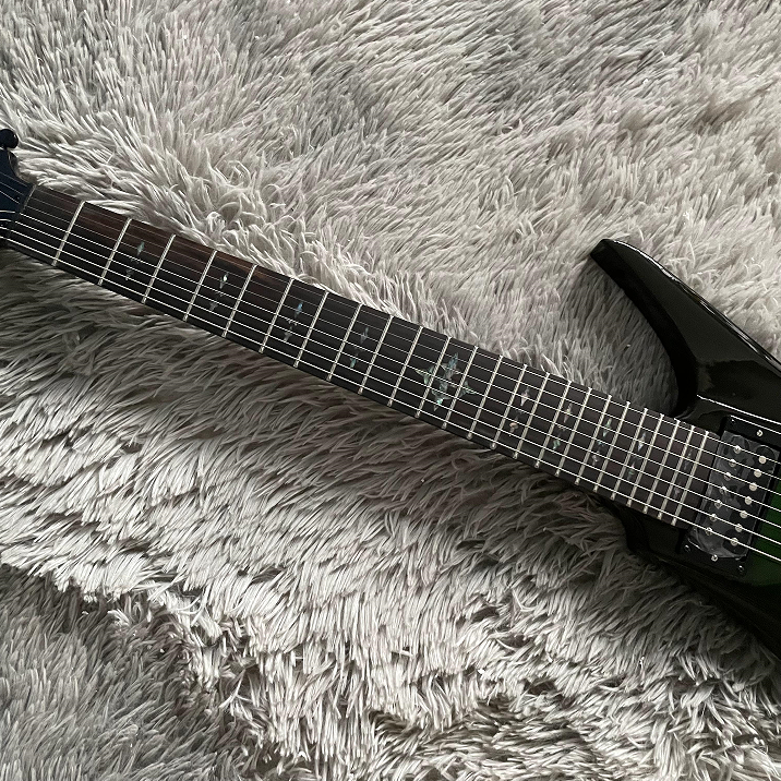 Custom 7-strings Bird of Prey Electric Guitar Trans Green Rosewood ...