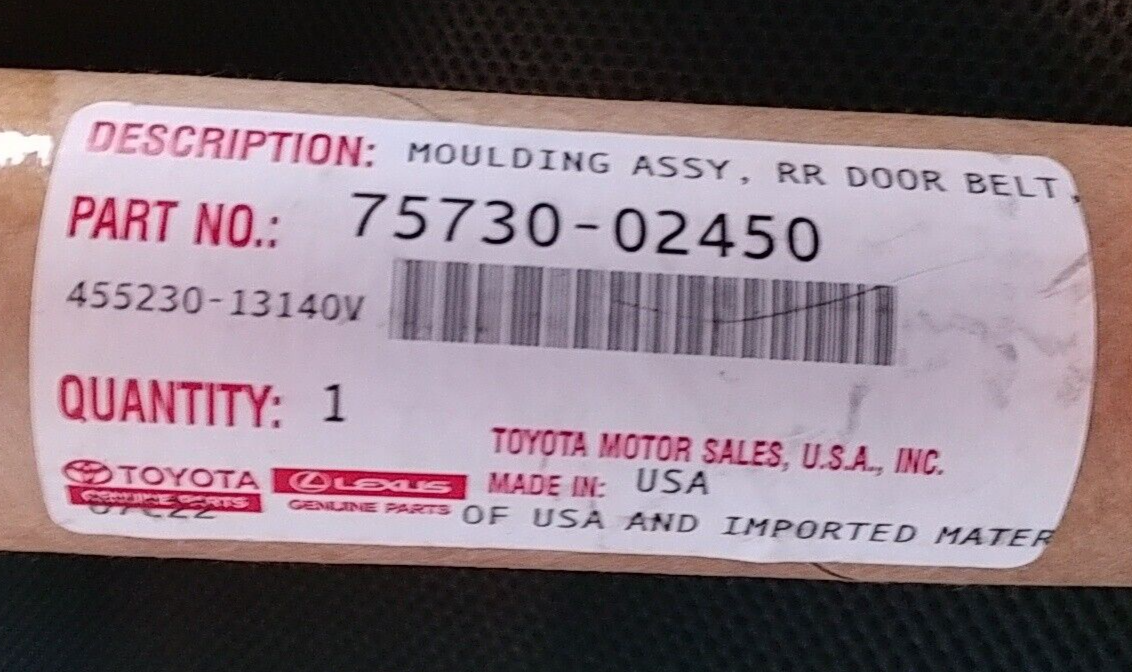 Door Belt Molding Toyota Corolla Belt Molding - Toyota (75730-02450 ...