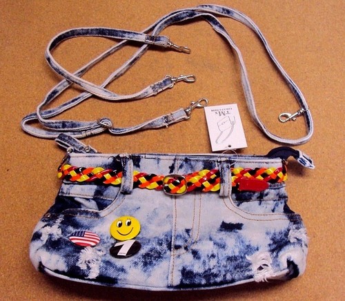 Women Washed Denim Hippie Distressed Destroyed Jeans Handbag Shoulder ...