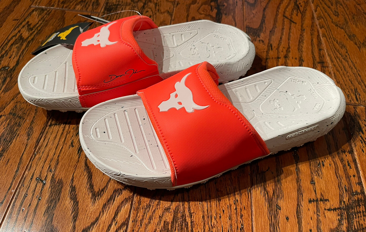 UA Under Armour Rock Slide Sandals Slippers Orange White 3026034-800 ...
