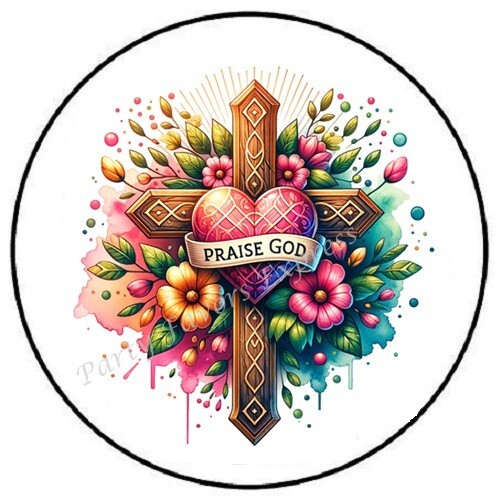 PRAISE GOD CROSS RELIGIOUS ENVELOPE SEALS LABELS STICKERS PARTY FAVORS ...
