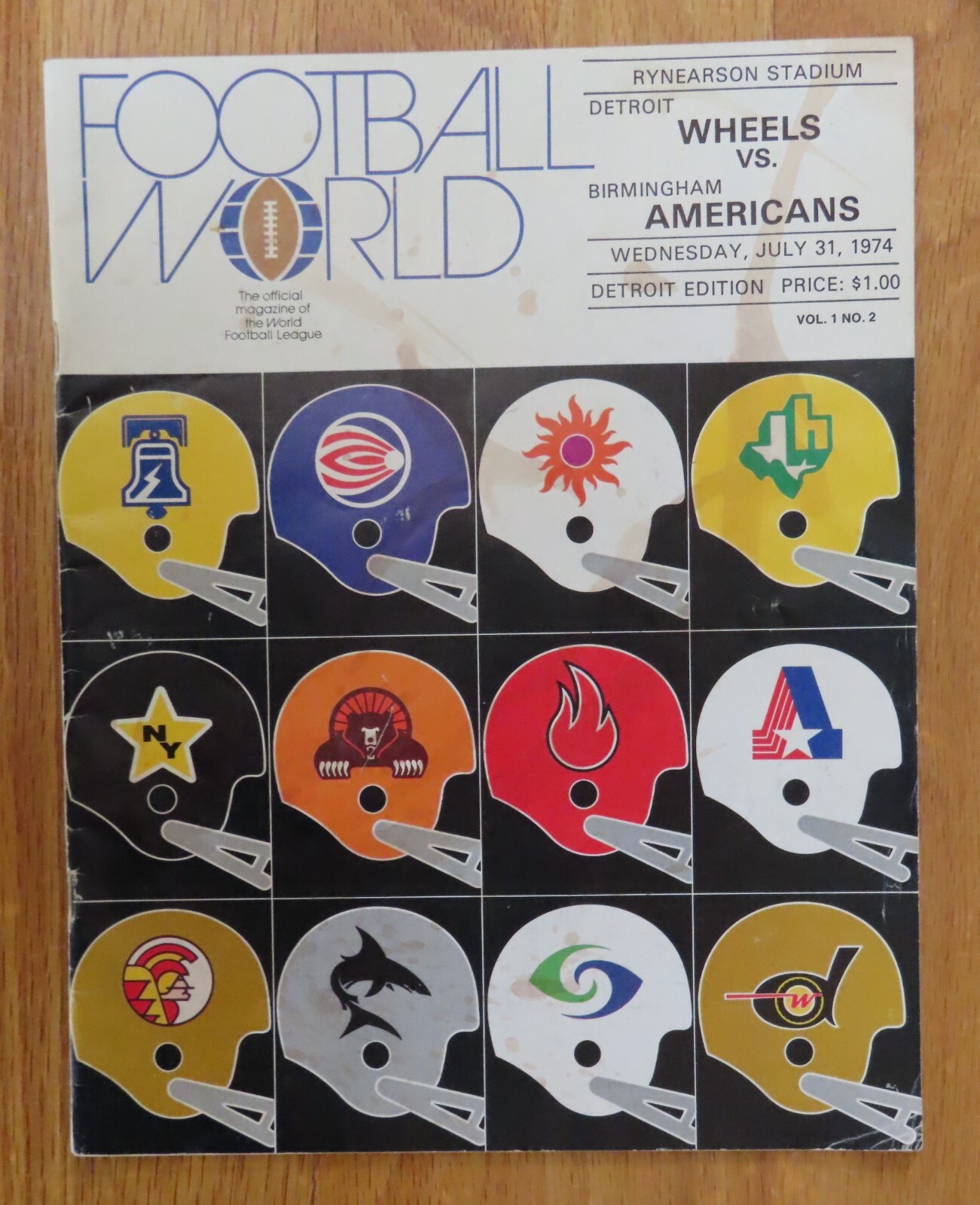 WORLD FOOTBALL LEAGUE (WFL) DETROIT WHEELS vs BIRMINGHAM AMERICANS 1974 ...