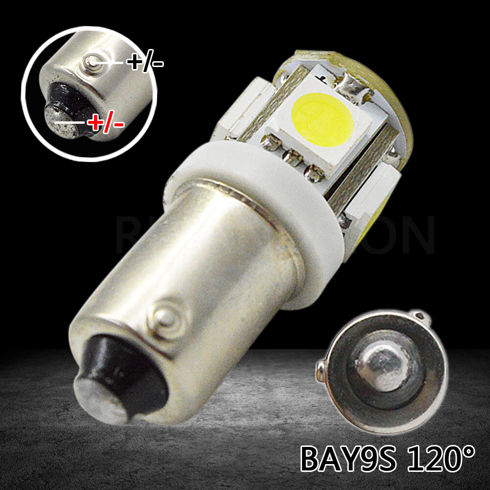 4PCS BAY9S LED H21W Motorcycle Indicator Light Side Parker Bulb White ...
