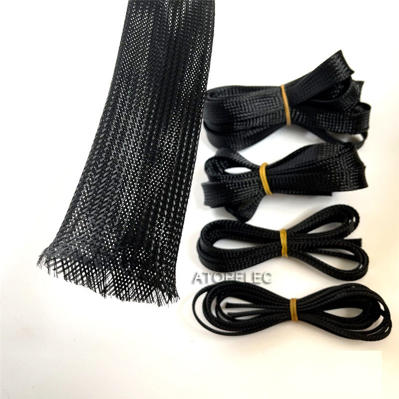5M Braided PET Expandable Sleeving Cable Wire Sheath Mesh Loom 1-30mm ...
