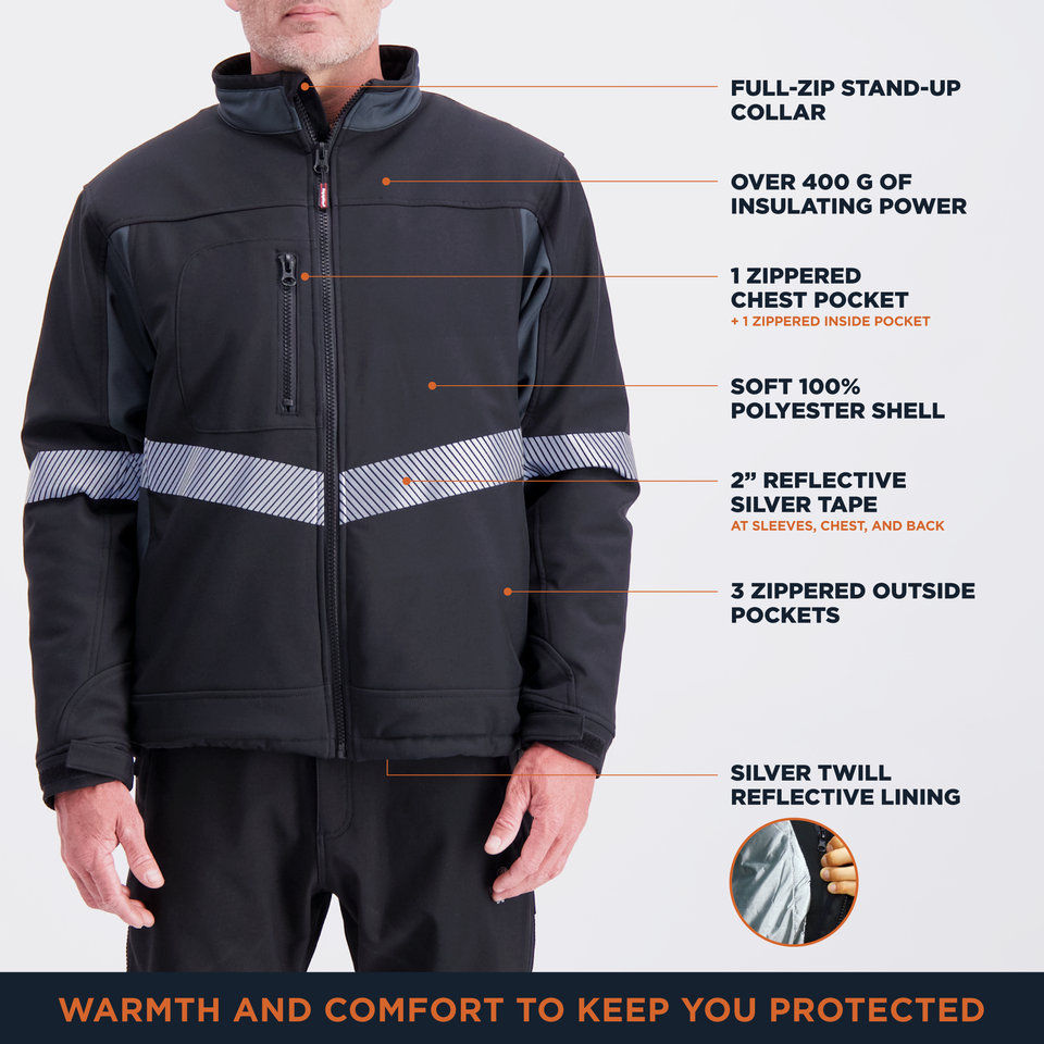 RefrigiWear Enhanced Visibility Insulated Softshell Jacket - High-Vis ...
