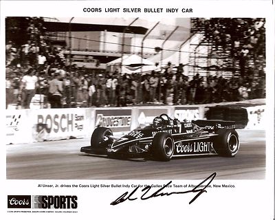 1984 AL UNSER JR. signed INDIANAPOLIS 500 PRESS KIT PHOTO INDY CAR ...