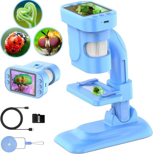 Microscope for Kids - 300x Zoom Kids Microscope 2.8inch Digital ...