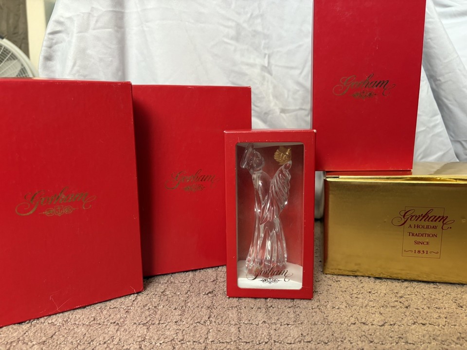 Full 15 Piece Set - GORHAM Crystal and Gold Nativity Set - WITH BOXES ...