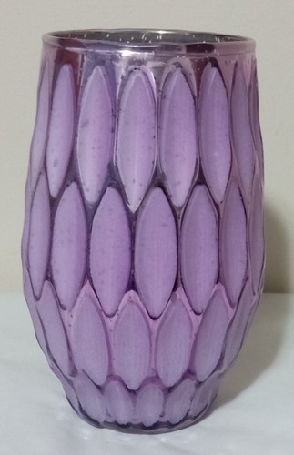Teleflora Glass Vase Purple / Lilac 8"tall 5.5"dia. VGUC | eBay