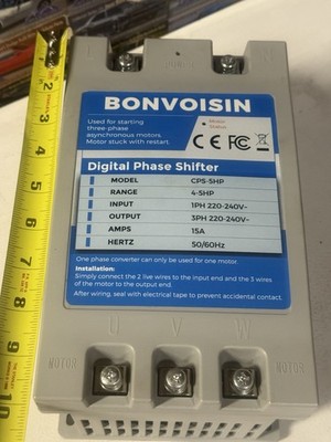 Single Phase To 3 Phase Converter 5HP(3.75kW) Digital Phase Shifter, 7A ...