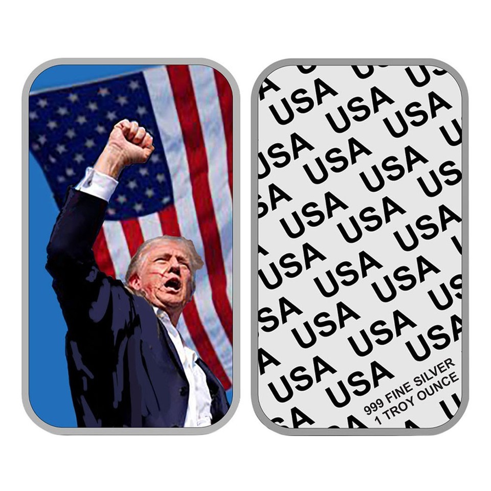 1 Troy oz Sunshine Mint Trump Fight Colorized .999 Fine Silver Bar | eBay