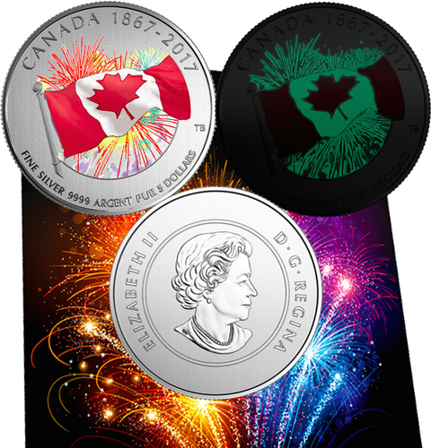 1867-2017 Canada 150 Glow-In-Dark Proudly Canadian Flag Fireworks $5 ...