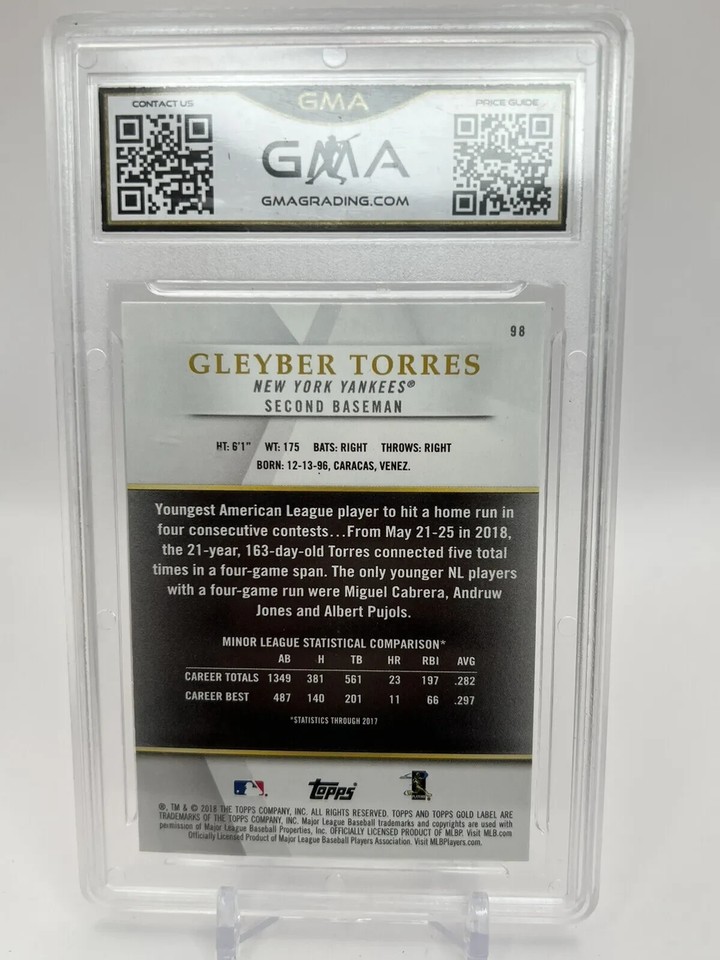 2018 Topps Gold Label RC Rookie Class 2 GMA 10 Gleyber Torres NY ...
