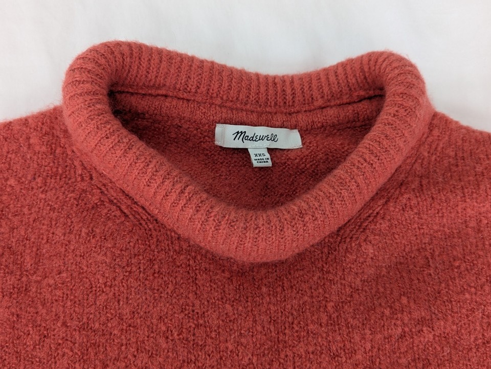 Madewell Mock Neck Burnt Orange Merino Wool Alpaca Blend Sweater Size ...