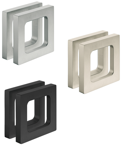 Häfele Clam Grip Square to Paste On Glass Door Handle Sliding Silver ...