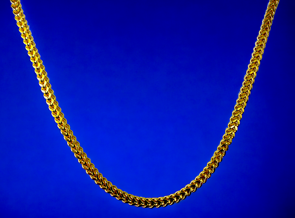 10K Yellow Gold Franco Box Square Necklace Bracelet Chain Real 2mm-5 ...