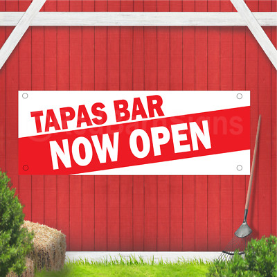 Tapas Bar Now Open Indoor Outdoor Vinyl Banner Design | eBay