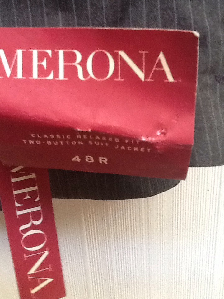 NWT Merona Target Relaxed Gray Pinstripe Blazer Sportcoat Suit Coat ...