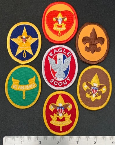 7 VTG 1970s BOY SCOUT RANK Badge PATCHES Eagle First Second Class Star ...