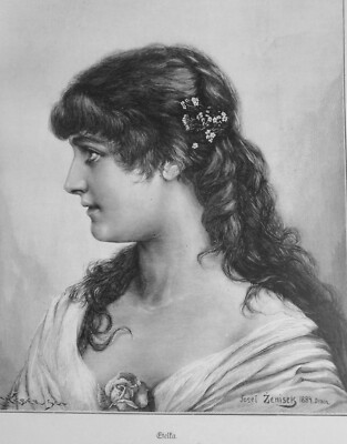 Etelka, Par Joseph Zenisek. 1886 - Original Antique Imprimé | eBay