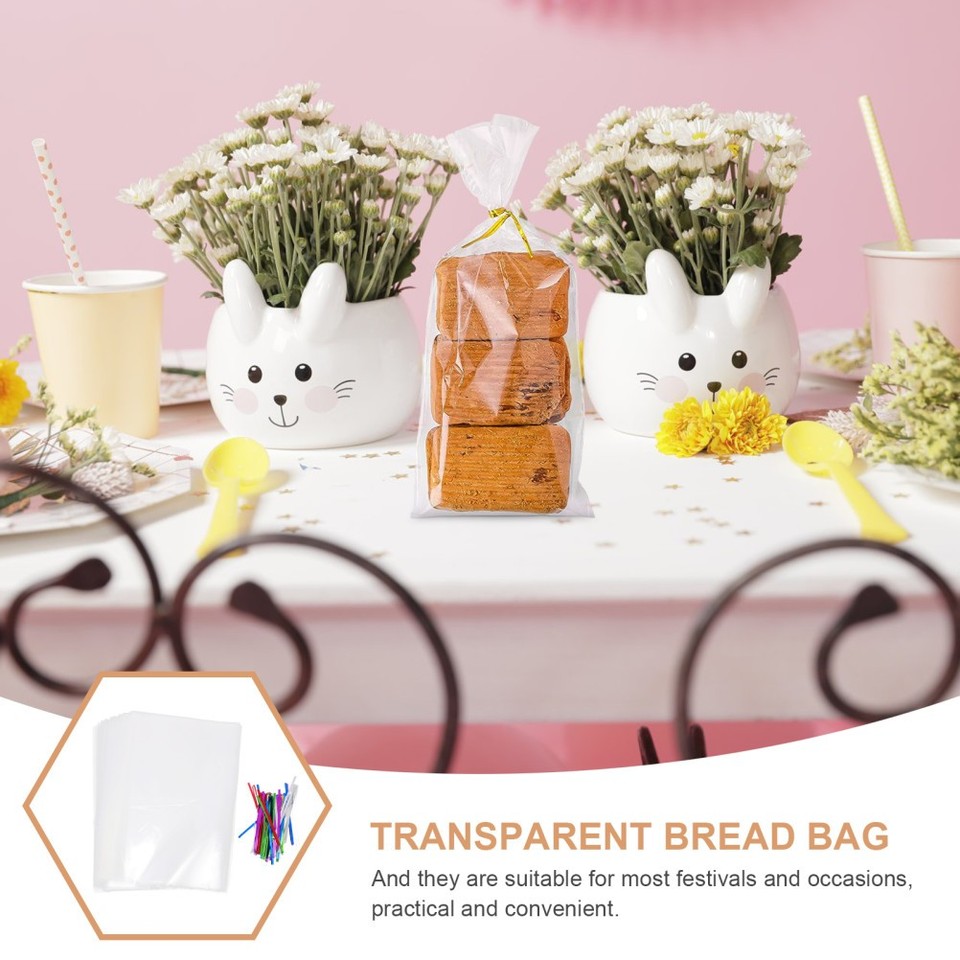 300 Sets Airtight Bread Bags Gusseted Poly Storage Bags Bread Wrappers ...