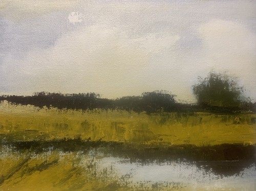 Plein Air Impressionist Landscape Oil Painting Sky Saltmarsh River ...