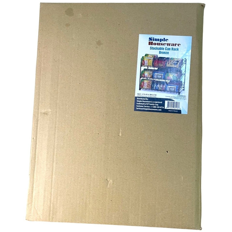 Simple Houseware Stackable Can Rack Organizer Bronze | eBay