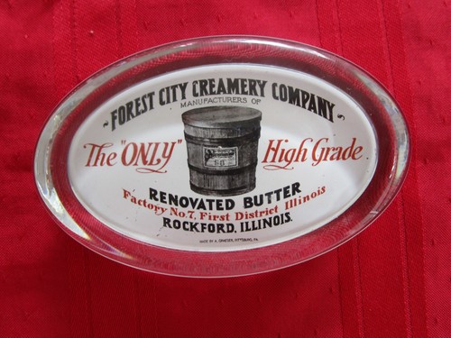 FOREST CITY CREAMERY CO. - Rockford, Il. - Antique Paperweight - 1900 ...