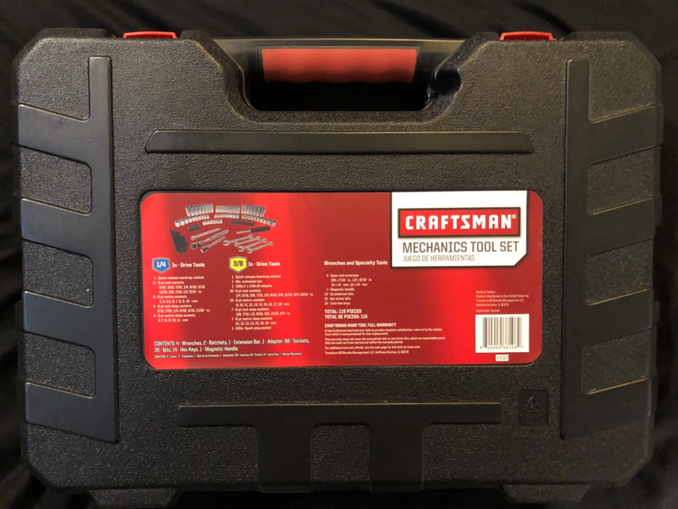 Craftsman 115 Piece Mechanics Tool Set Standard Metric Socket Ratchet ...