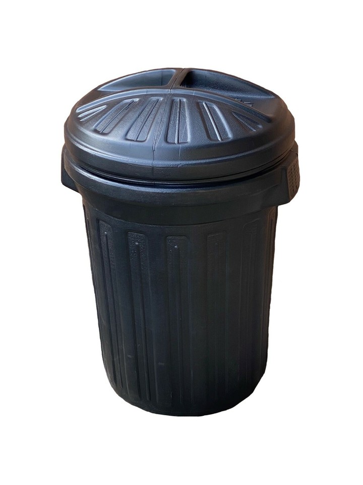 Large Black Dustbin 80 Litre Heavy Duty Shatterproof Rubbish Bin With ...