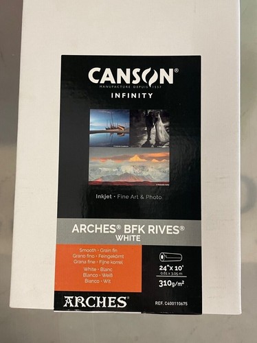 Canson Infinity ARCHES BFK Rives White Matte Inkjet Paper, 24"x10' Roll ...