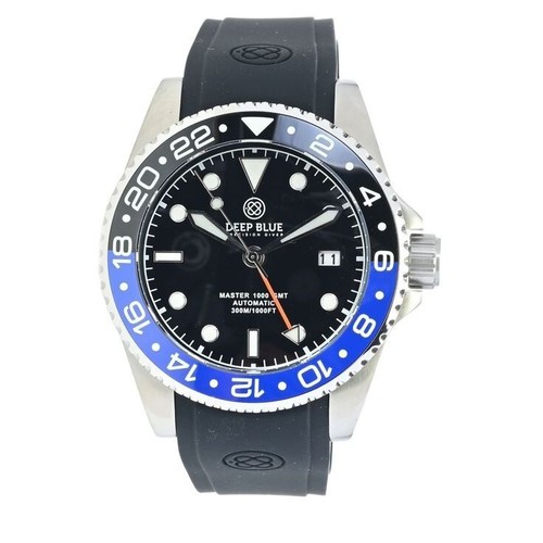 New Deep Blue Men's Master 1000 GMT Batman Automatic Watch Black Dial ...