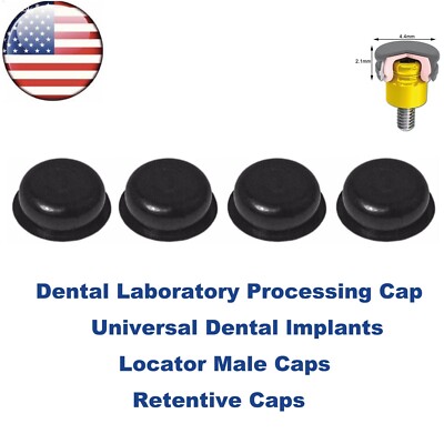 US 4Pcs Dental Overdenture Retention Cap for Implant Locator Lab Grip ...